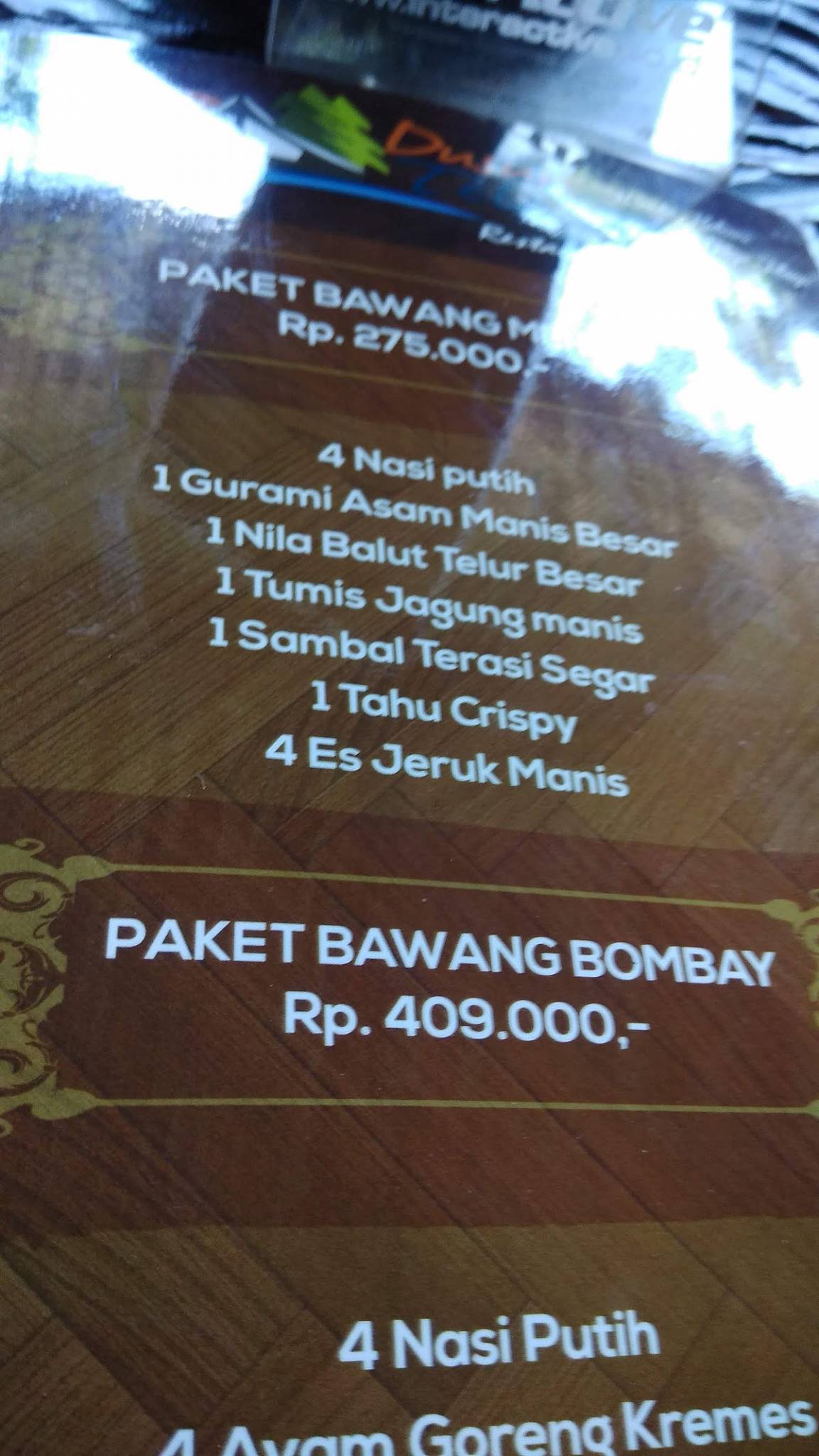 Menu at Pondok Desa Kampung Telaga restaurant, Kepuharjo, 3JW5+GXV