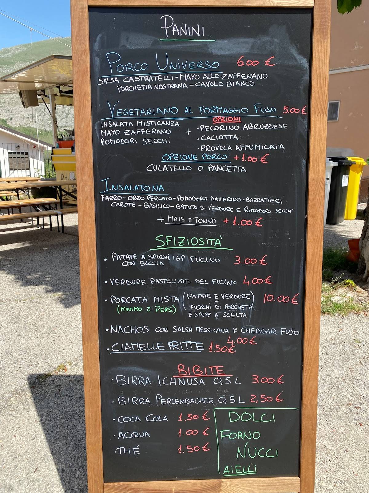 Speisekarte von Put Truck, Aielli