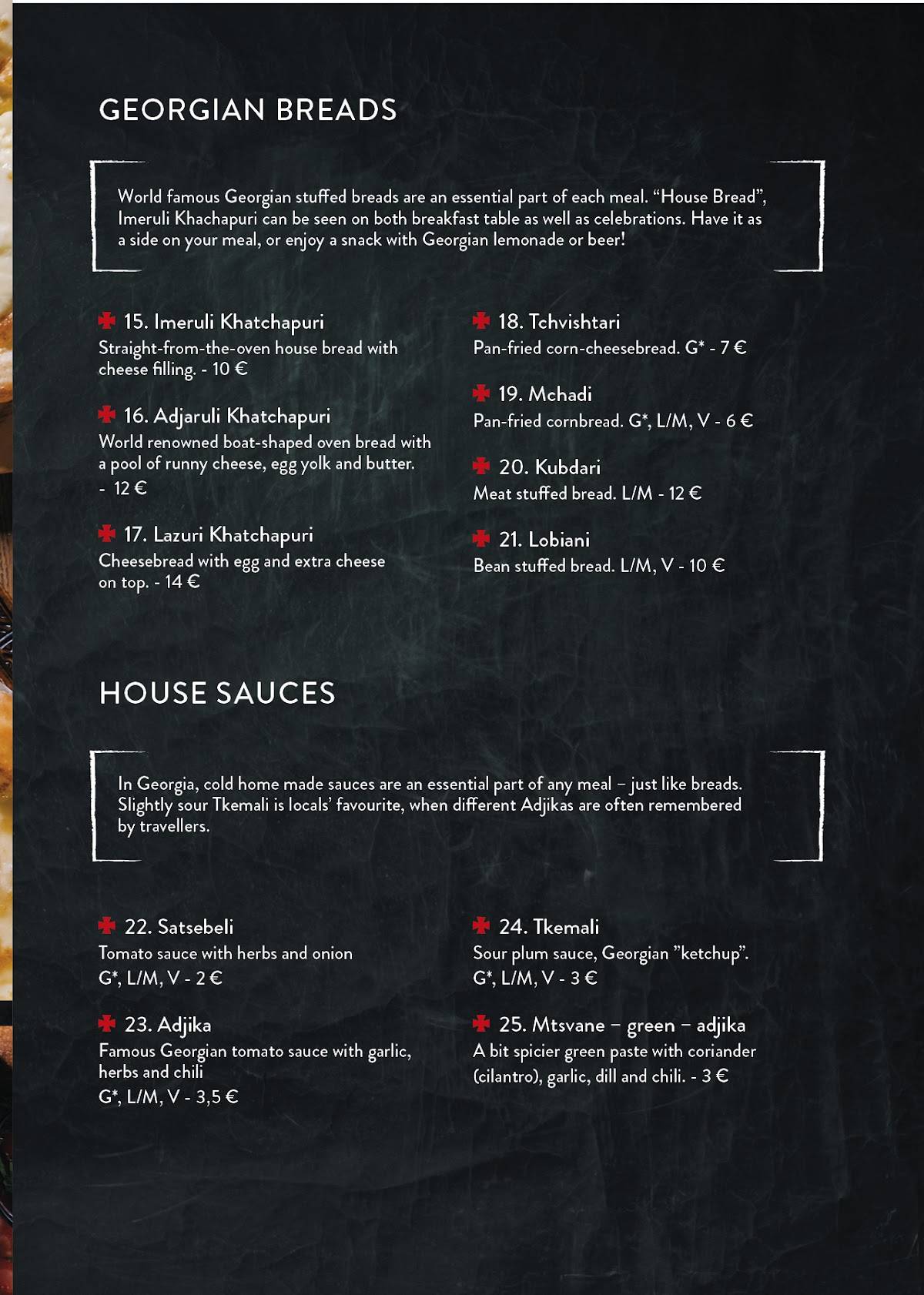 Menu at Restaurant Rioni, Helsinki