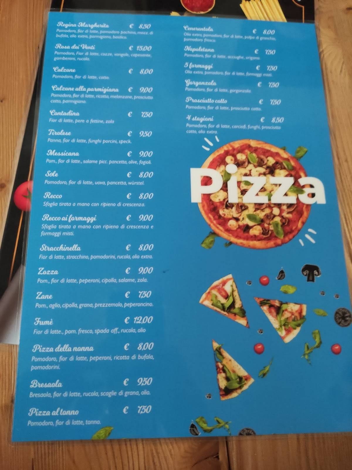 Menu da Ristorante Pizzeria La Rosa dei Venti, Mede