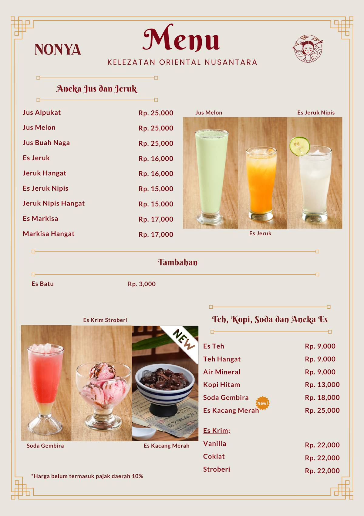 Menu at Rumah Makan Nonya restaurant, Kendari