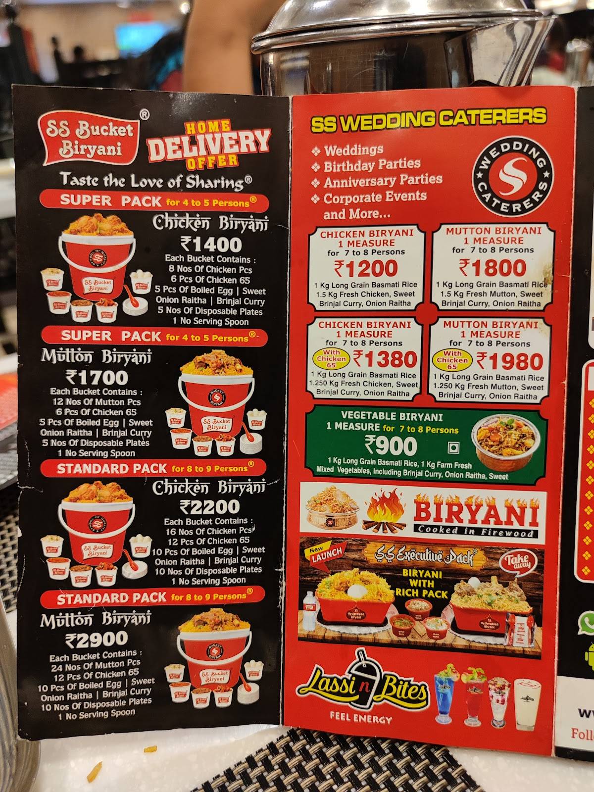 Menu at SS HYDERABAD BIRYANI Coimbatore, India
