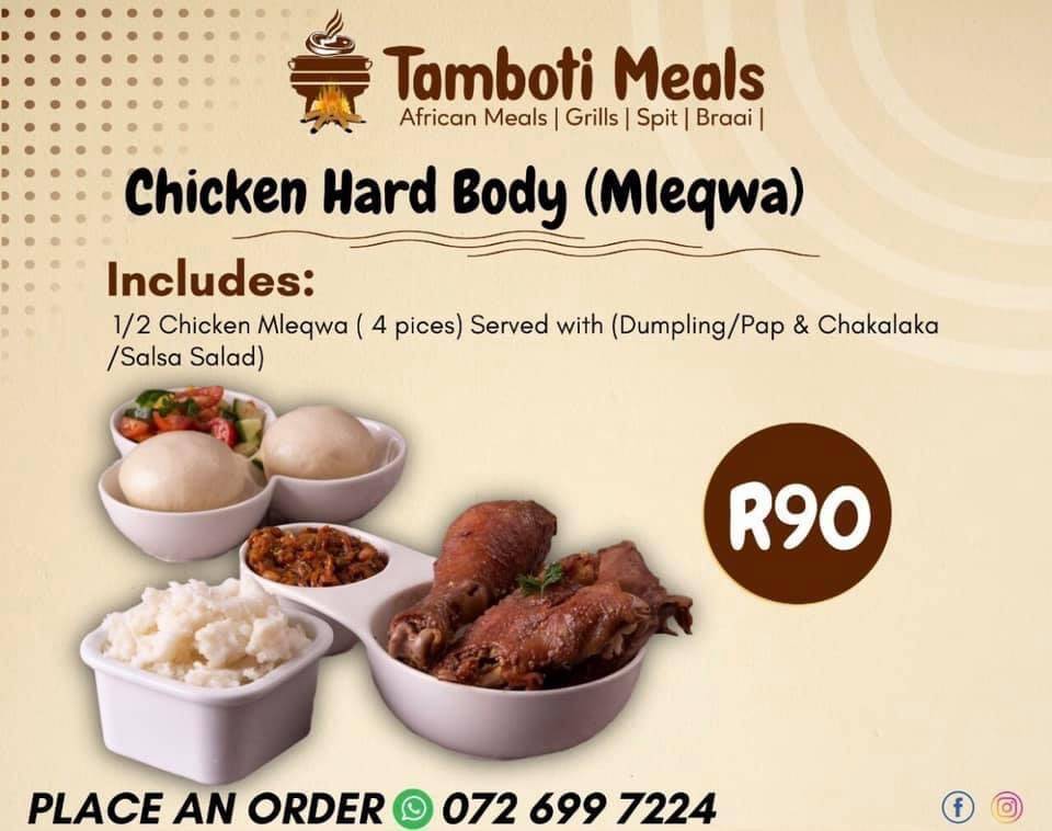 Menu at Tamboti Meals restaurant, Sandton