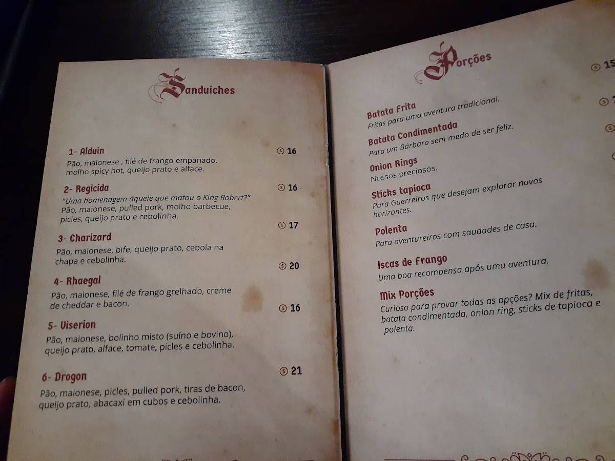 Menu em Taverna do Dragão pub & Bar, Curitiba