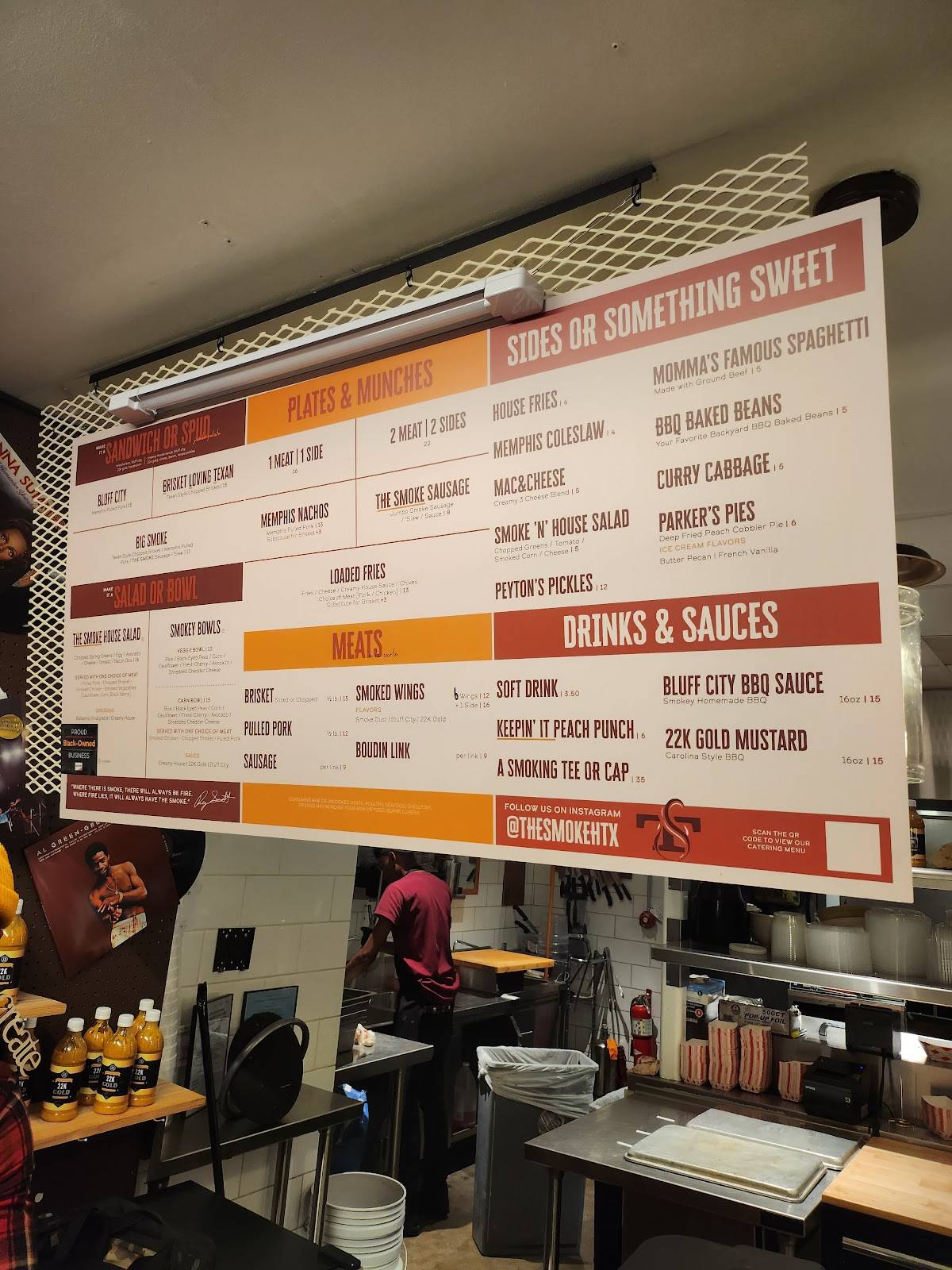 Menu at The Smoke restaurant, Houston