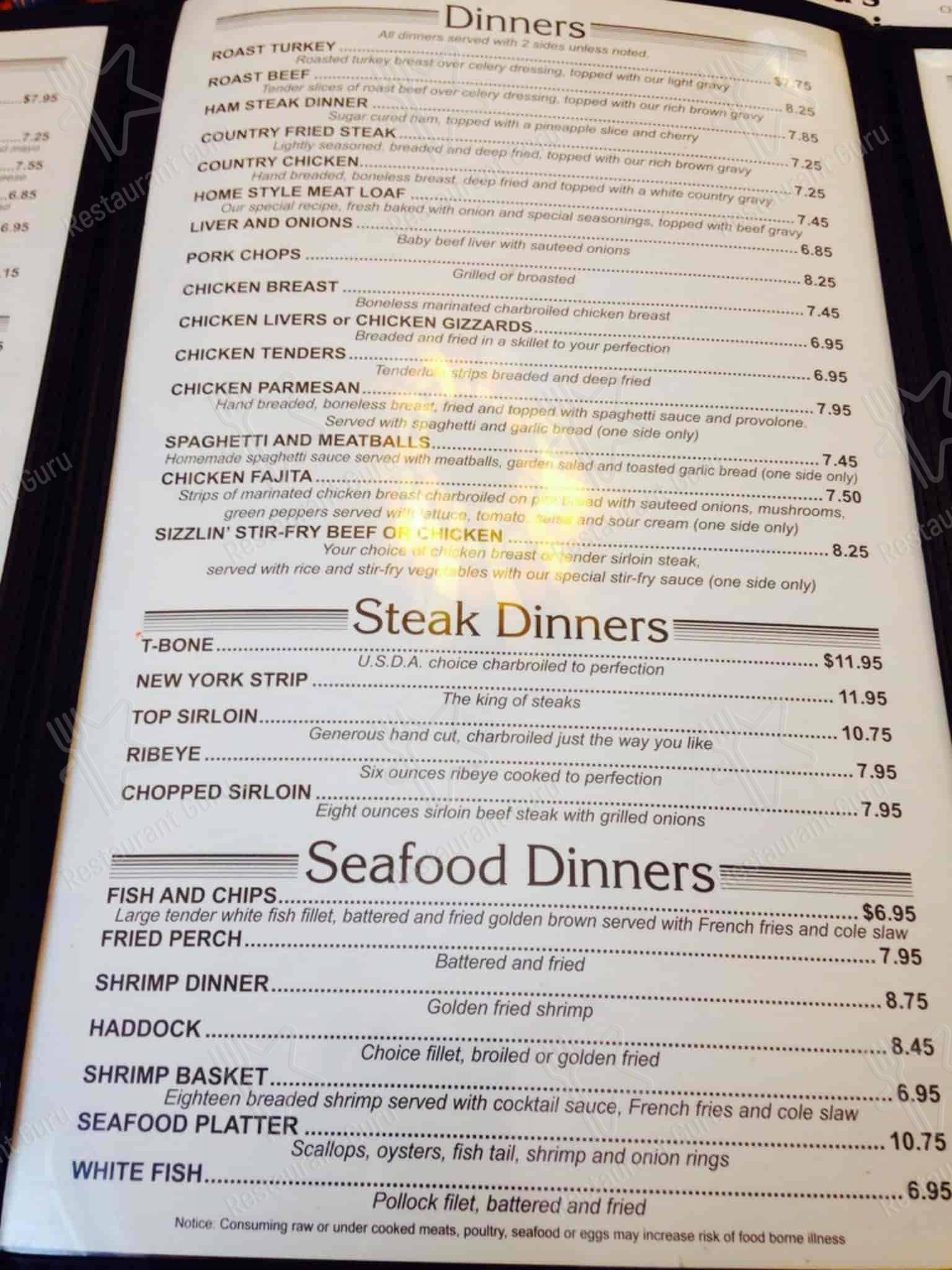 Menu at Todds Mountain View Restaurant, Lancaster