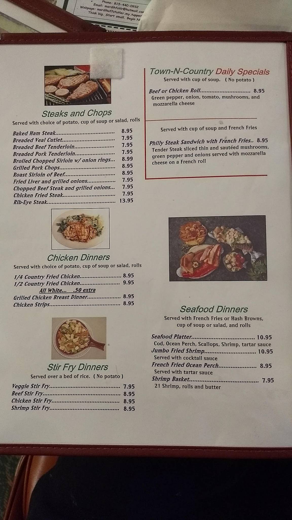 Menu at Town & Country Family Restaurant, Dixon