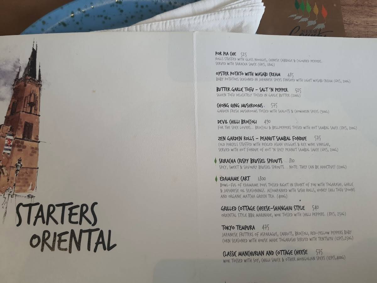Menu at Under The Neem Trees, Ahmedabad