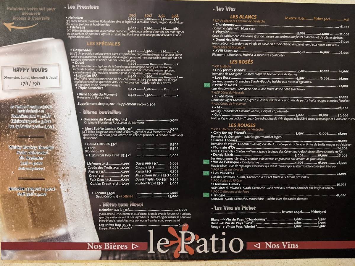 Le Patio Restaurant Menu _ Le Patio Menu – TPFA