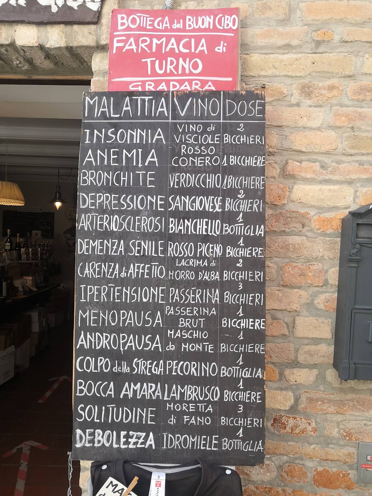 Menu da Ristorante Il Bacio, Gradara