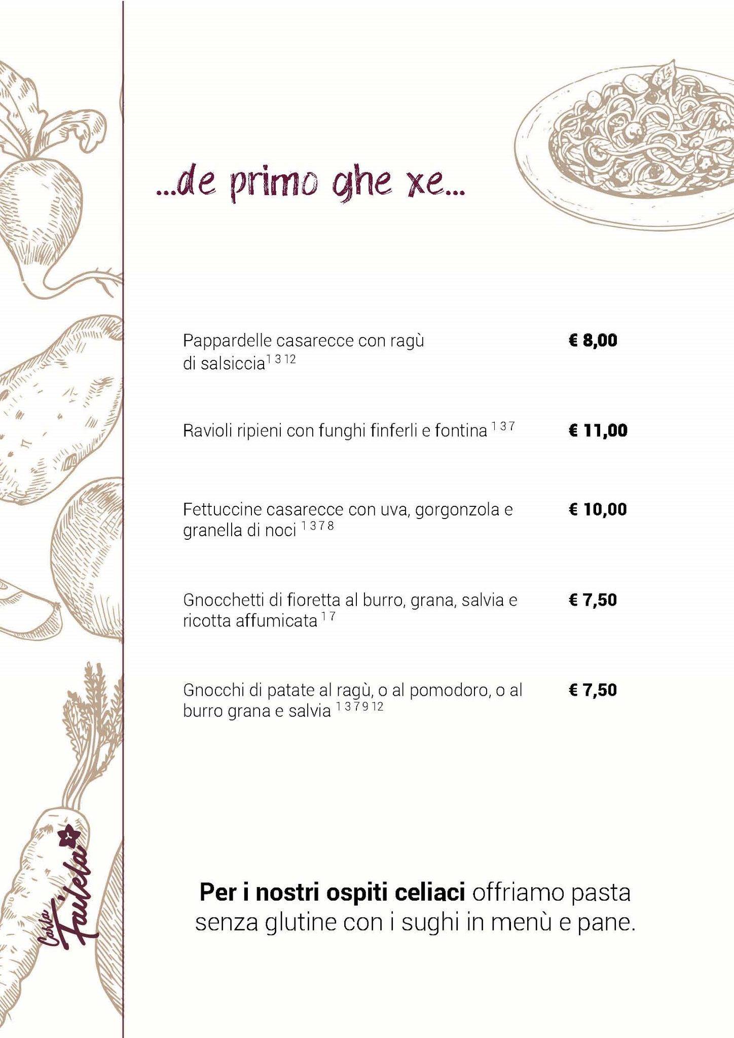 Menu da Albergo ristorante da Carla, Sant'Antonio