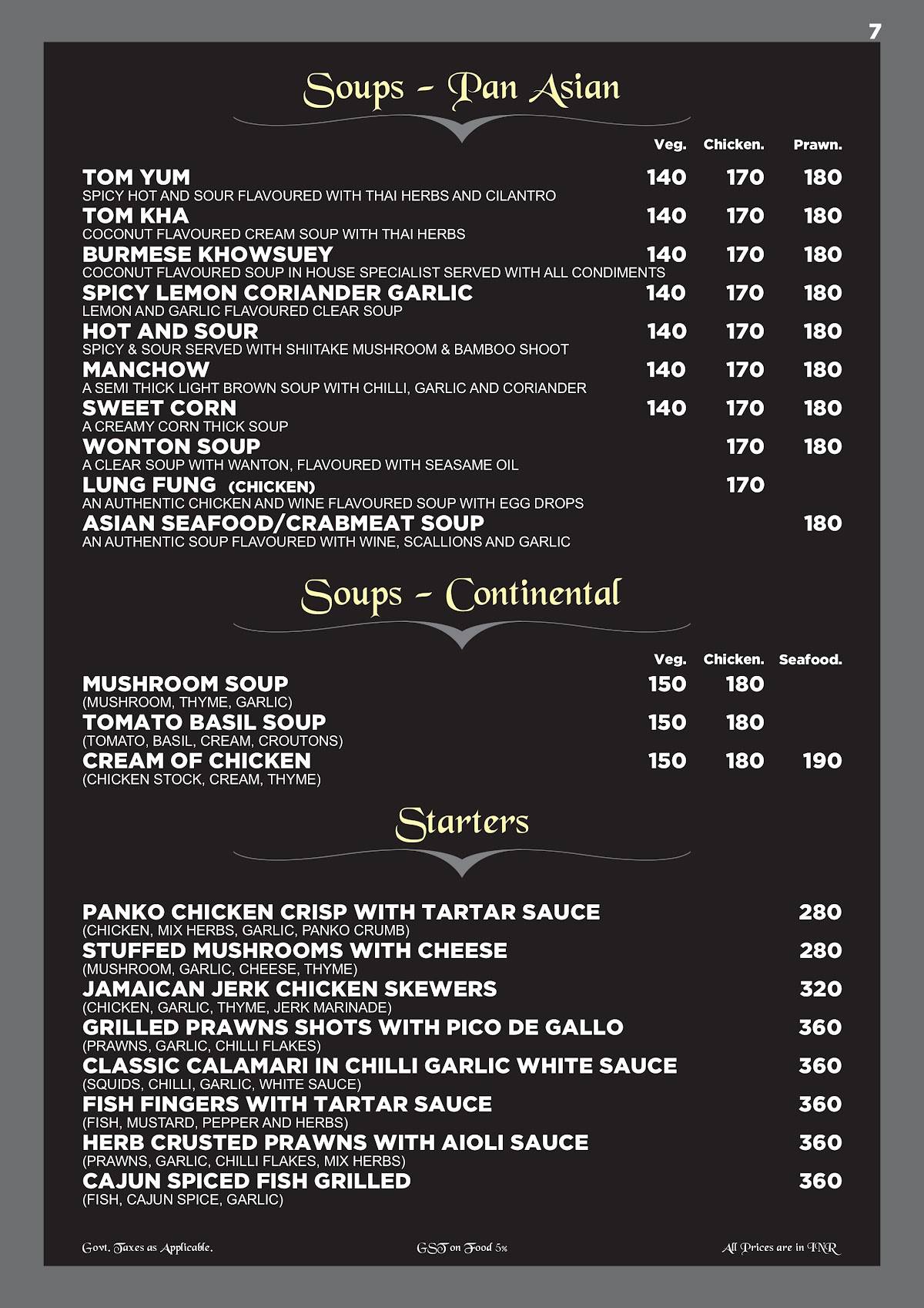 Menu at Ritz Classic Margao, Margao