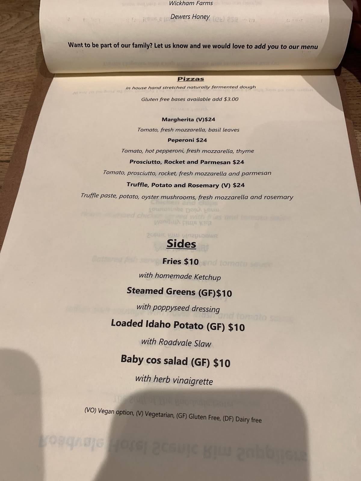 Menu at Roadvale Hotel pub & bar, Roadvale