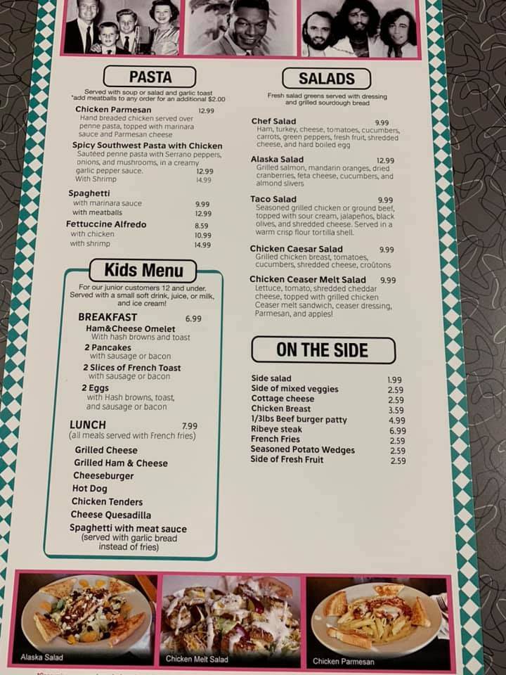 Menu at Rock N Roll Cafe, Stevens Point