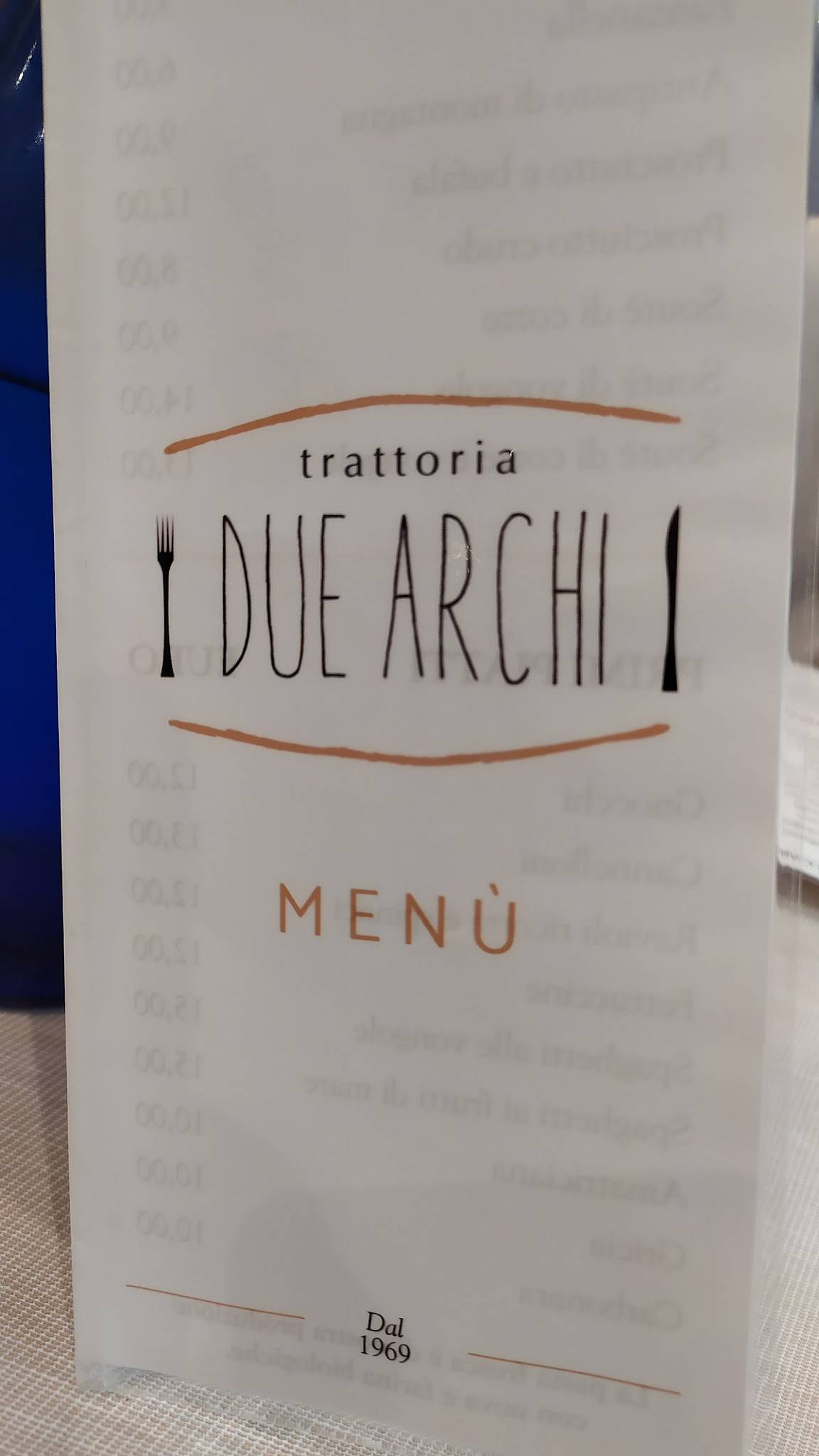 Menu da Trattoria Due Archi ristorante, Roma, Via del Casale Radicelli
