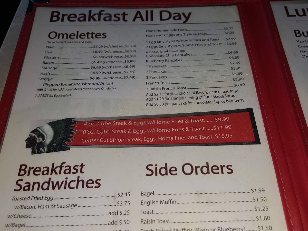 Menu at Agawam Diner restaurant, Rowley