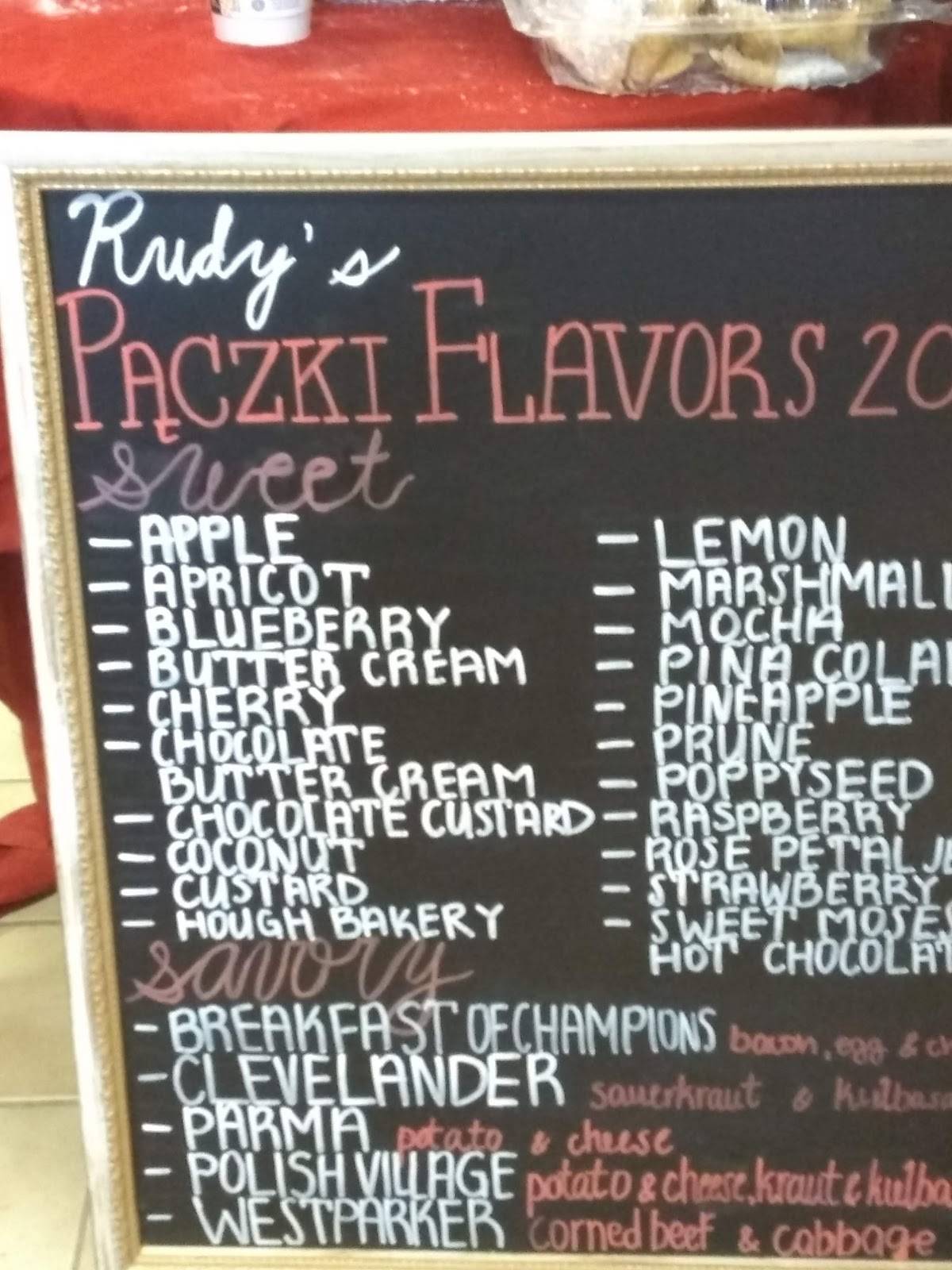 Menu at Rudy's Strudel & Bakery, Parma