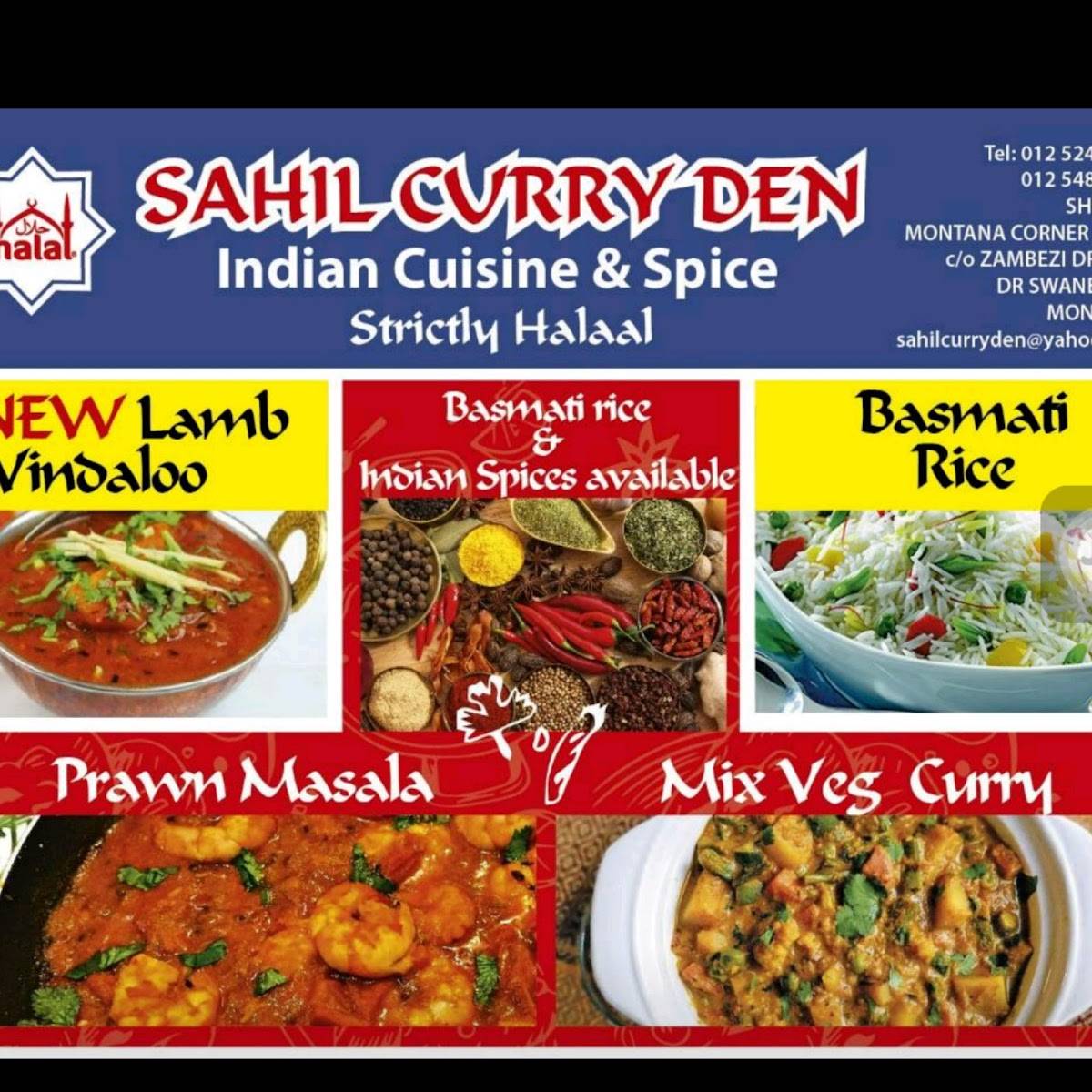 Menu at SAHIL CURRY DEN...STRICTLY HALAAL restaurant, Pretoria