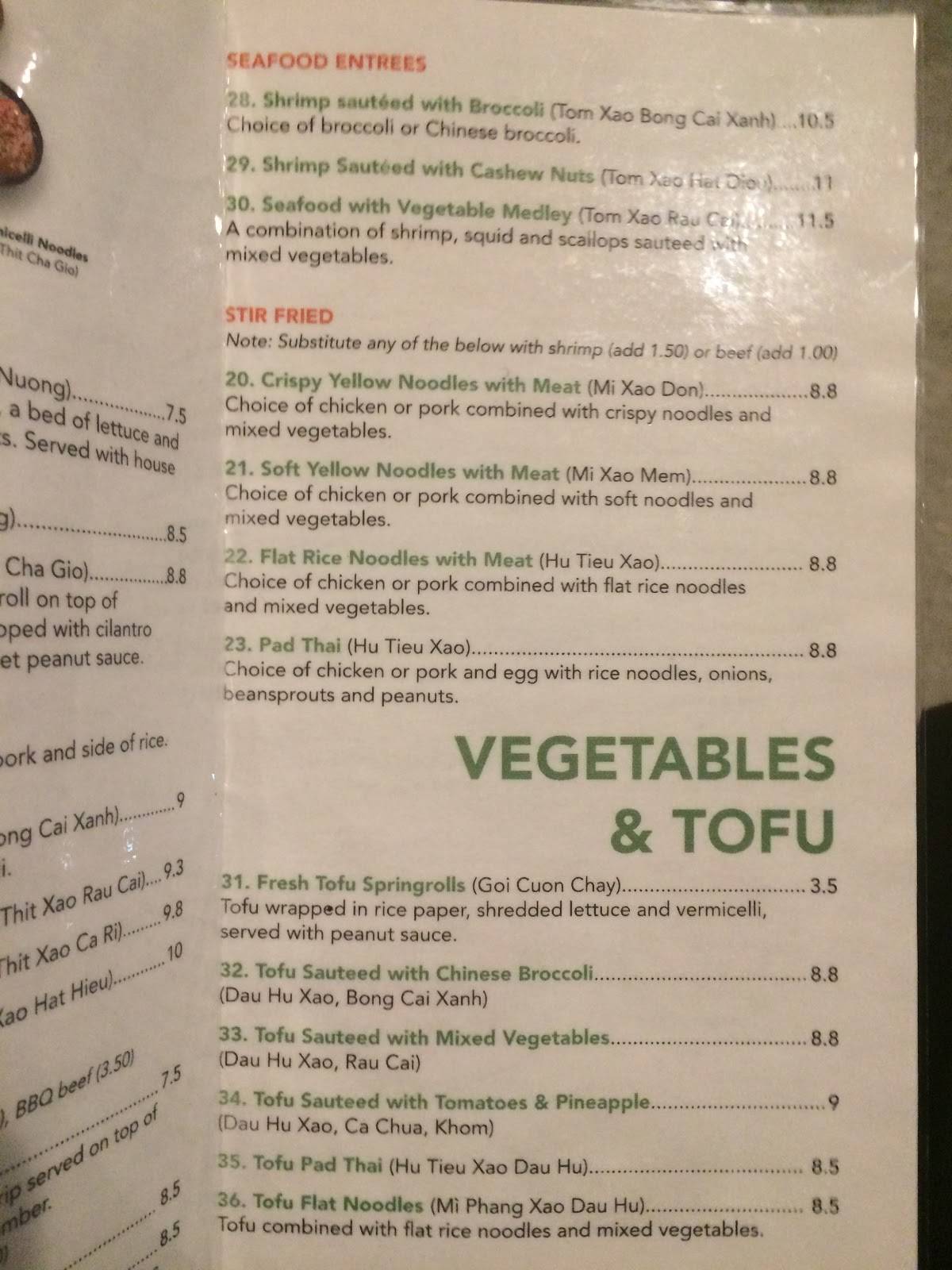 Menu at SEA Restaurant, Rochester, Mt Hope Ave