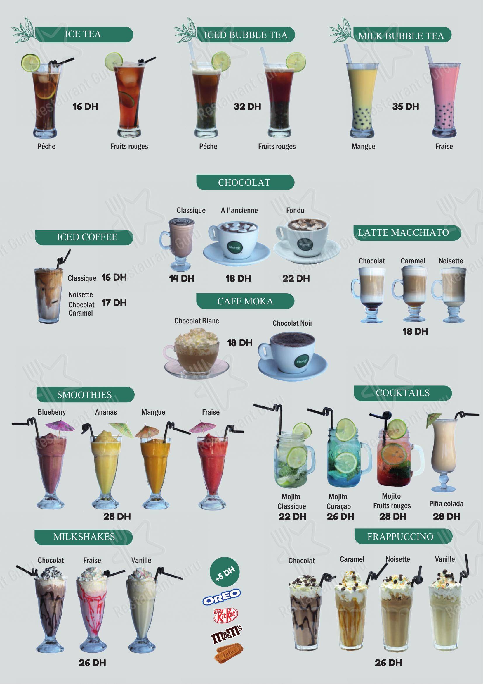 Speisekarte von Startup Coffee, Tamesna
