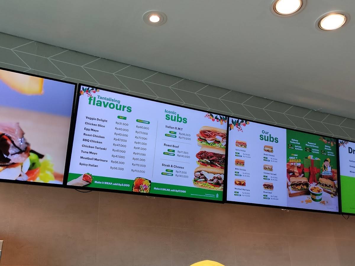 Menu at SUBWAY Terminal 3 Soekarno-Hatta Airport (CGK) restaurant ...