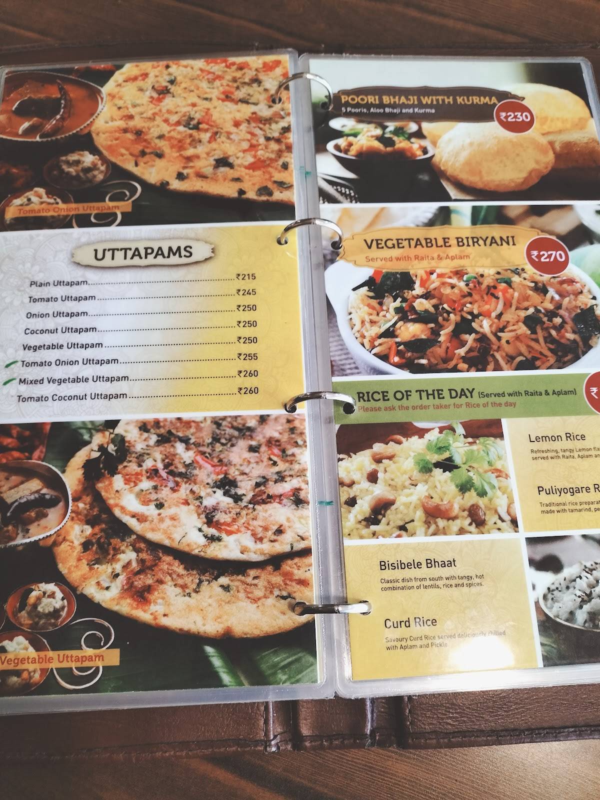 Menu at Sagar Ratna Pahalgam, Pahalgam, Buraq Corporation