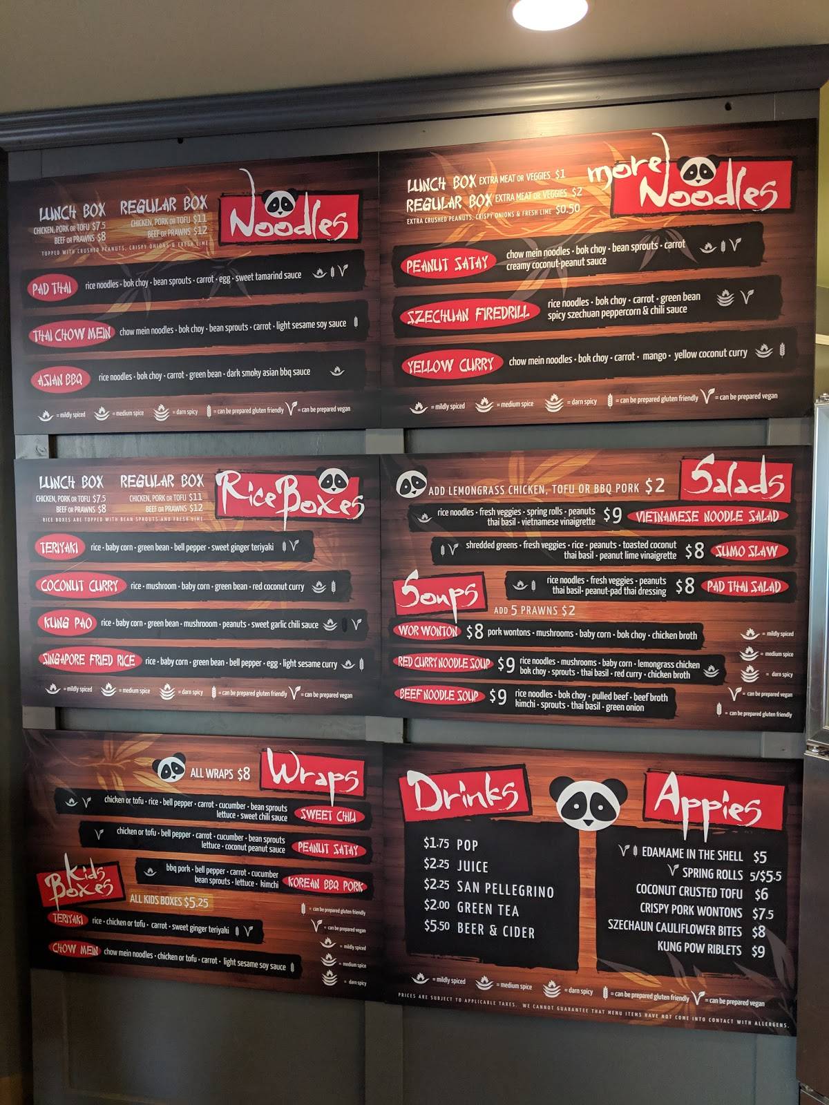 Menu at Hungry Panda restaurant, Salmon Arm