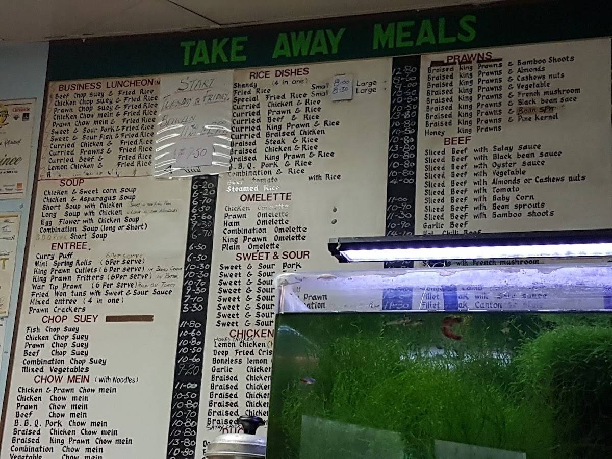 Menu at Sandgate Chinese Restaurant, Sandgate