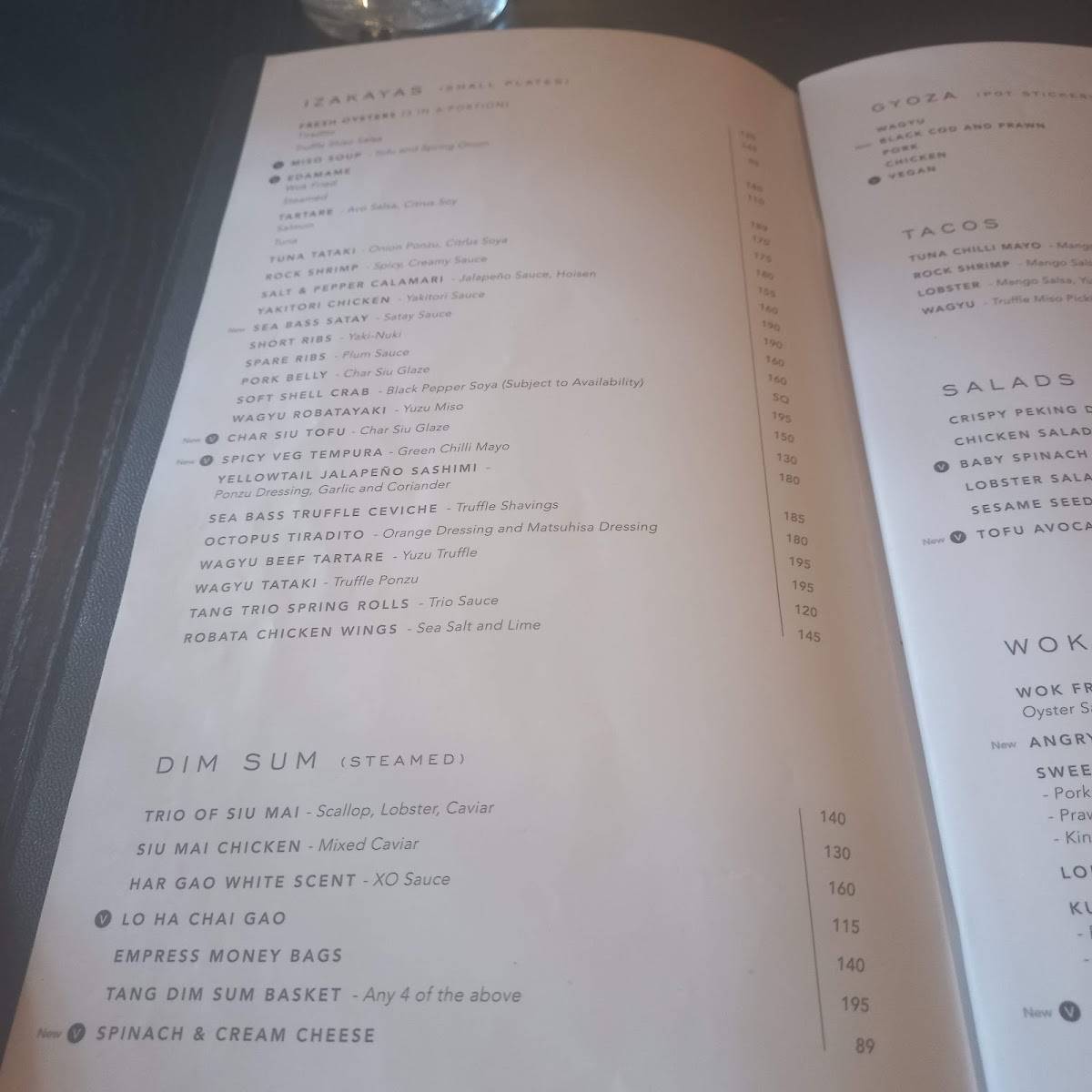 Menu at TANG Asian Luxury Restaurant & Bar, Sandton