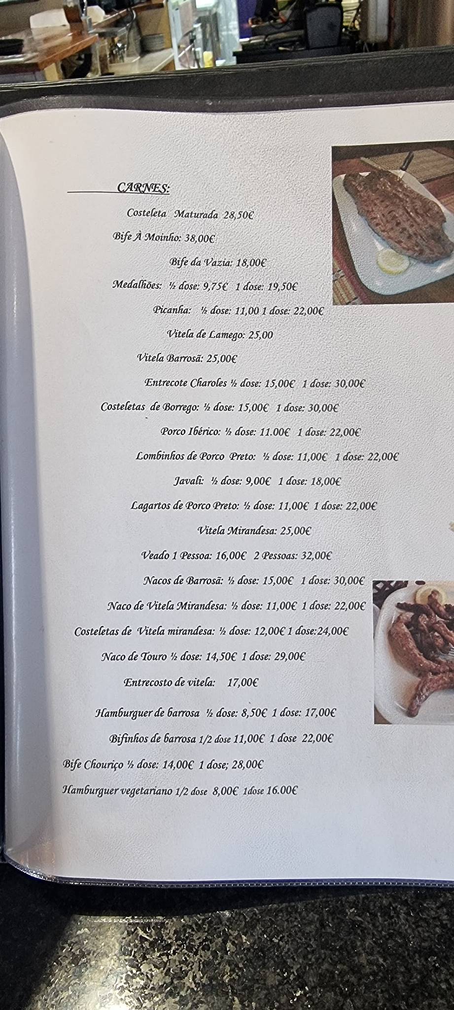 Menu em Moinho Ibérico restaurante, São João das Lampas, Avenida ...