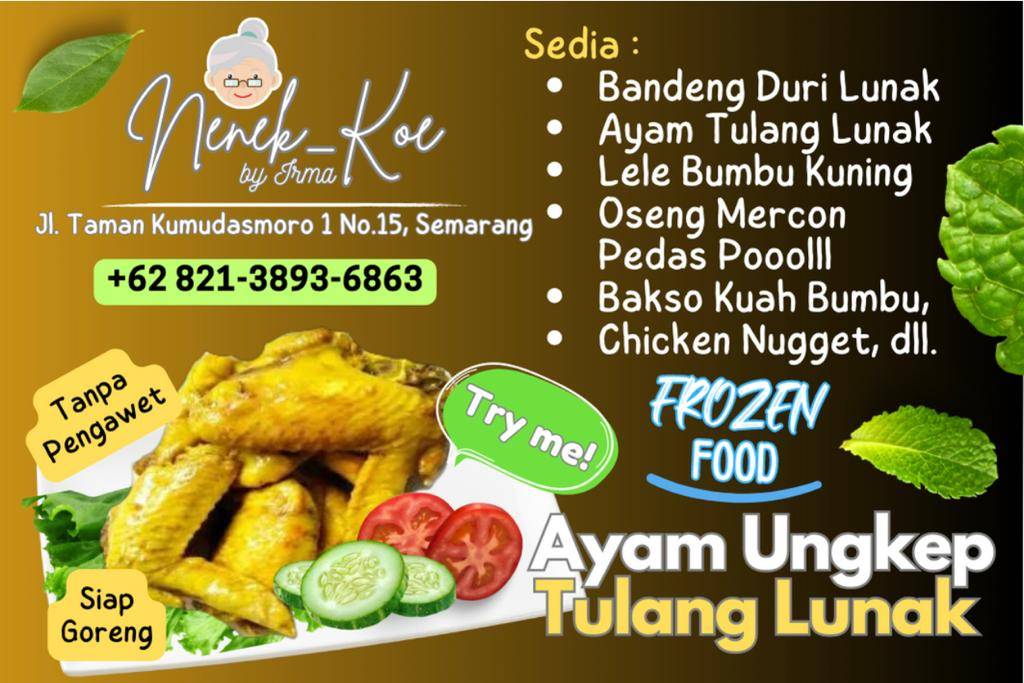 Menu at Frozen Food Nenekkoe restaurant, Semarang