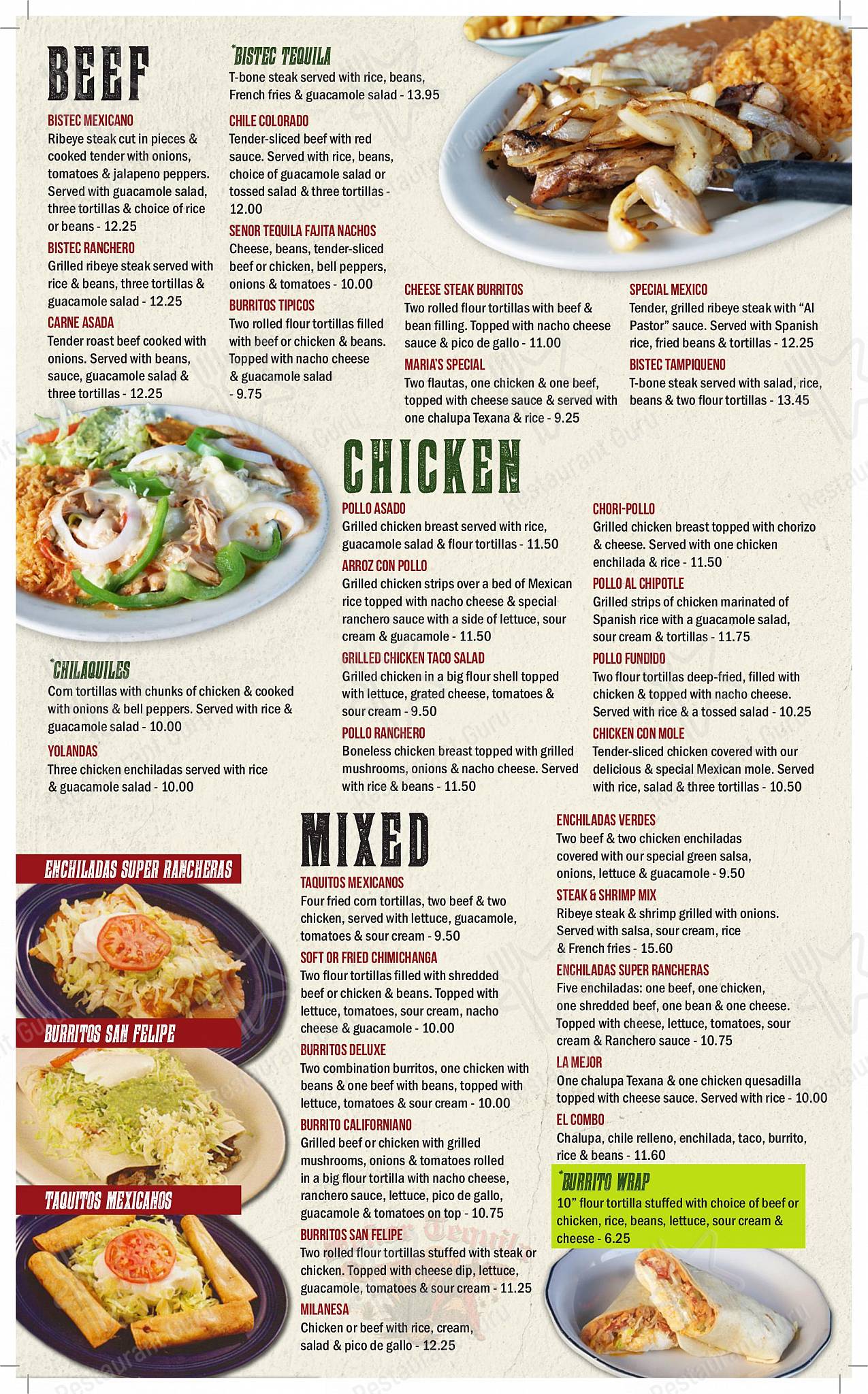 Menu at Señor Tequila restaurant, Charleston, Ashley River Rd Ste A
