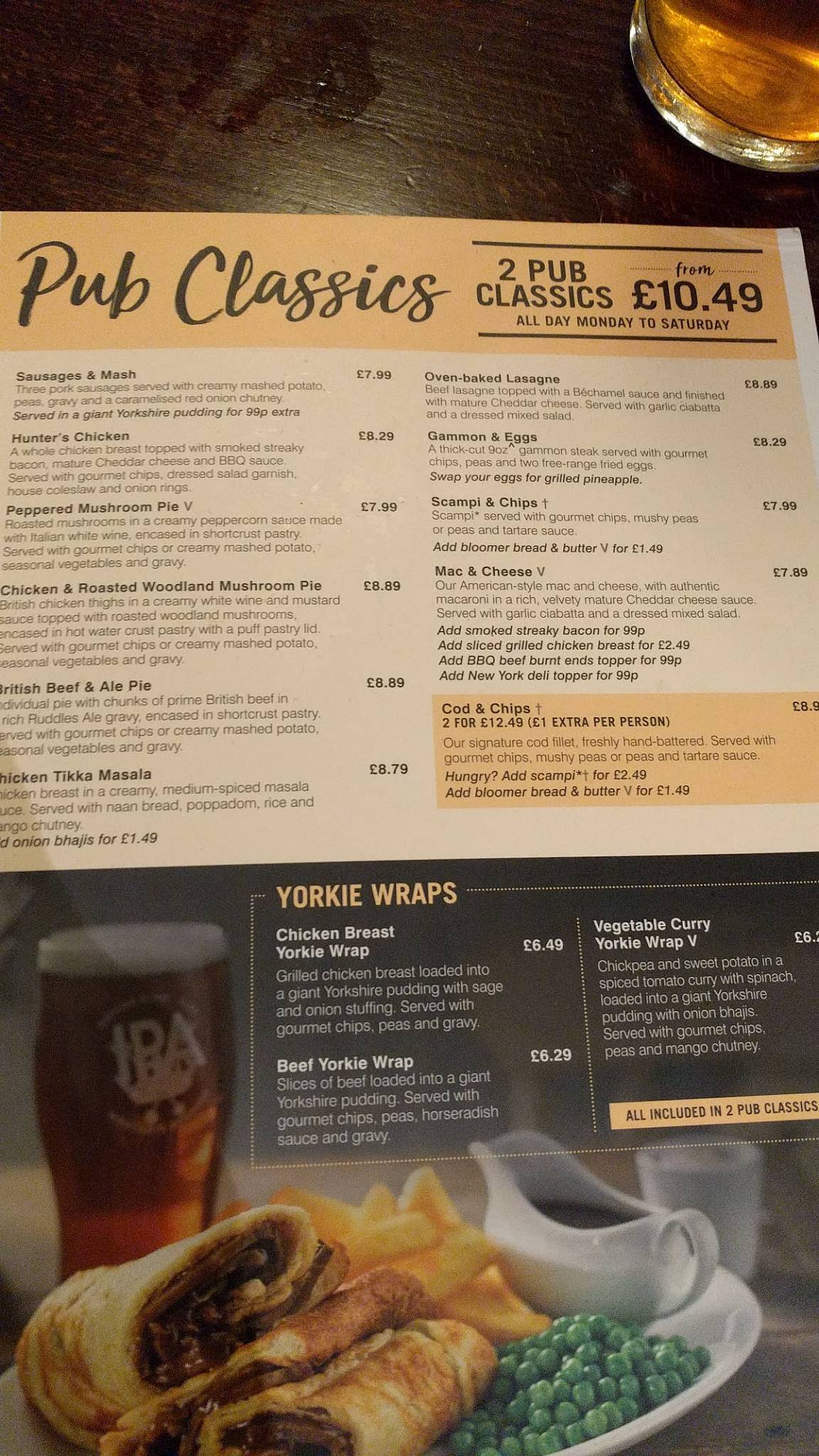 Menu at Shepley Spitfire pub & bar, Sheffield