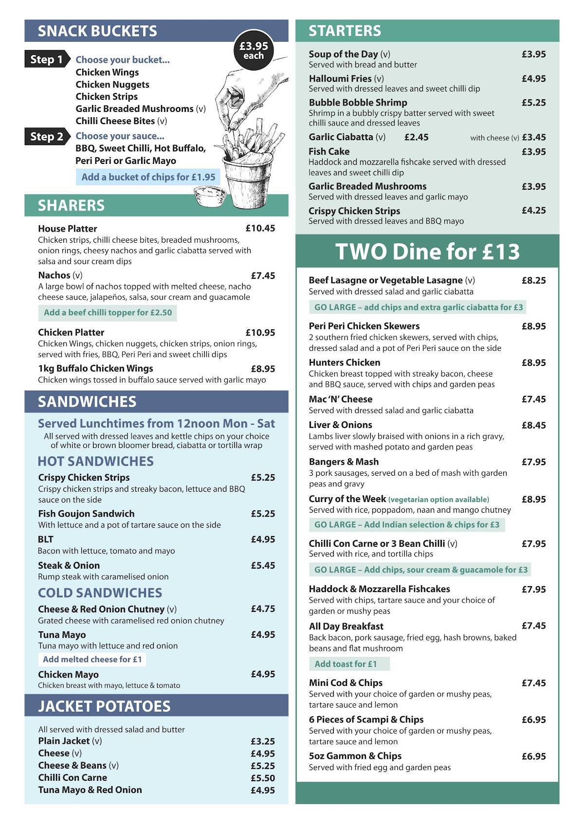 Menu at Shepley Spitfire pub & bar, Sheffield