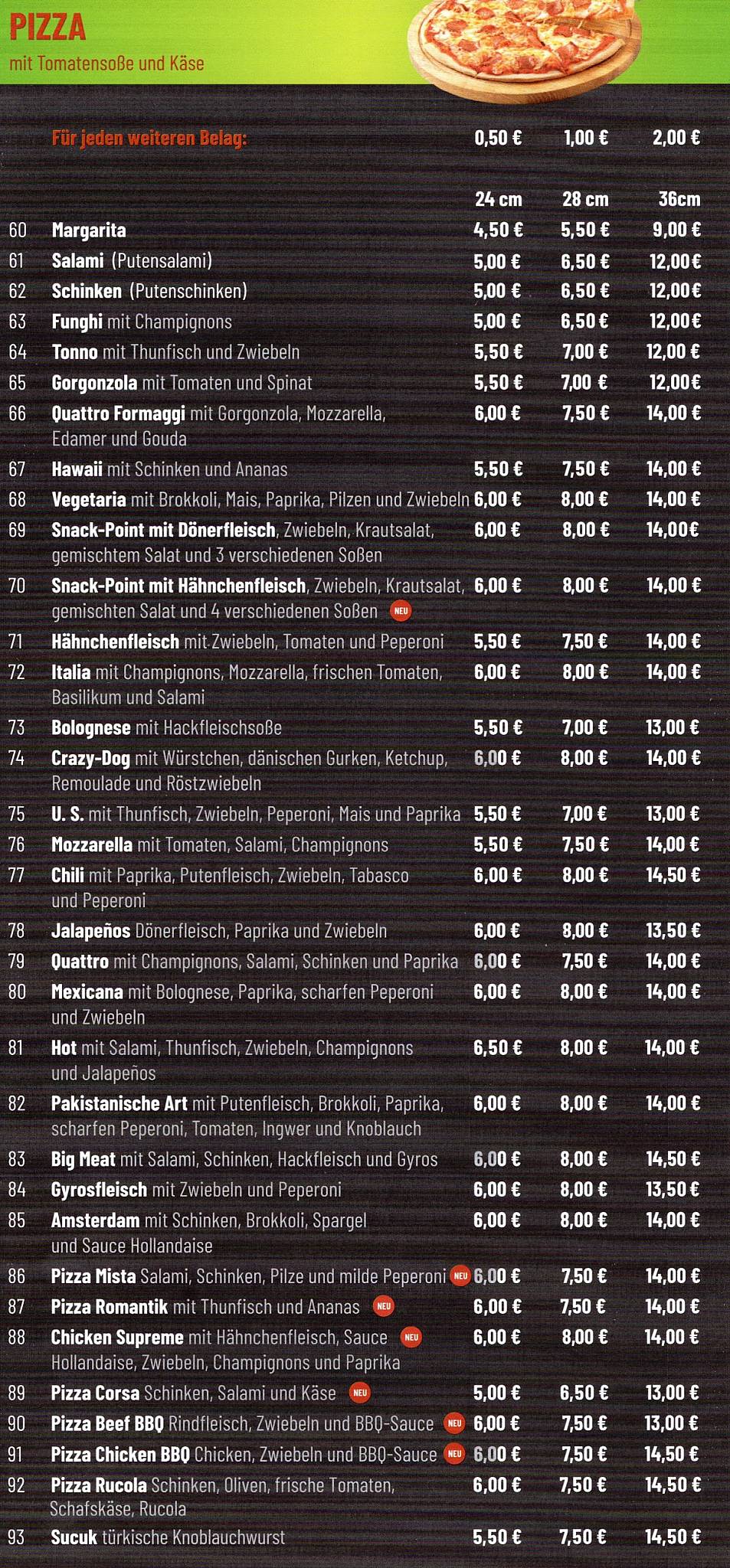 Speisekarte von Snackpoint restaurant, Dummerstorf
