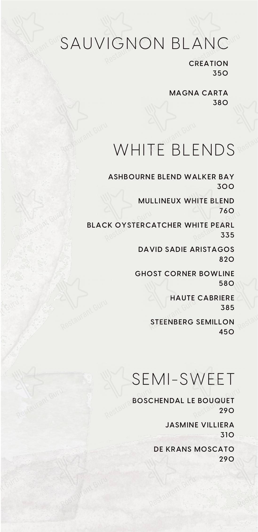 Menu at Solo Restaurant Sandton, Sandton