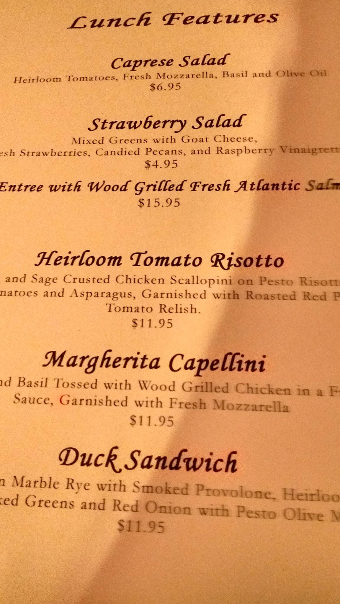 Menu at Spezia Omaha restaurant, Omaha