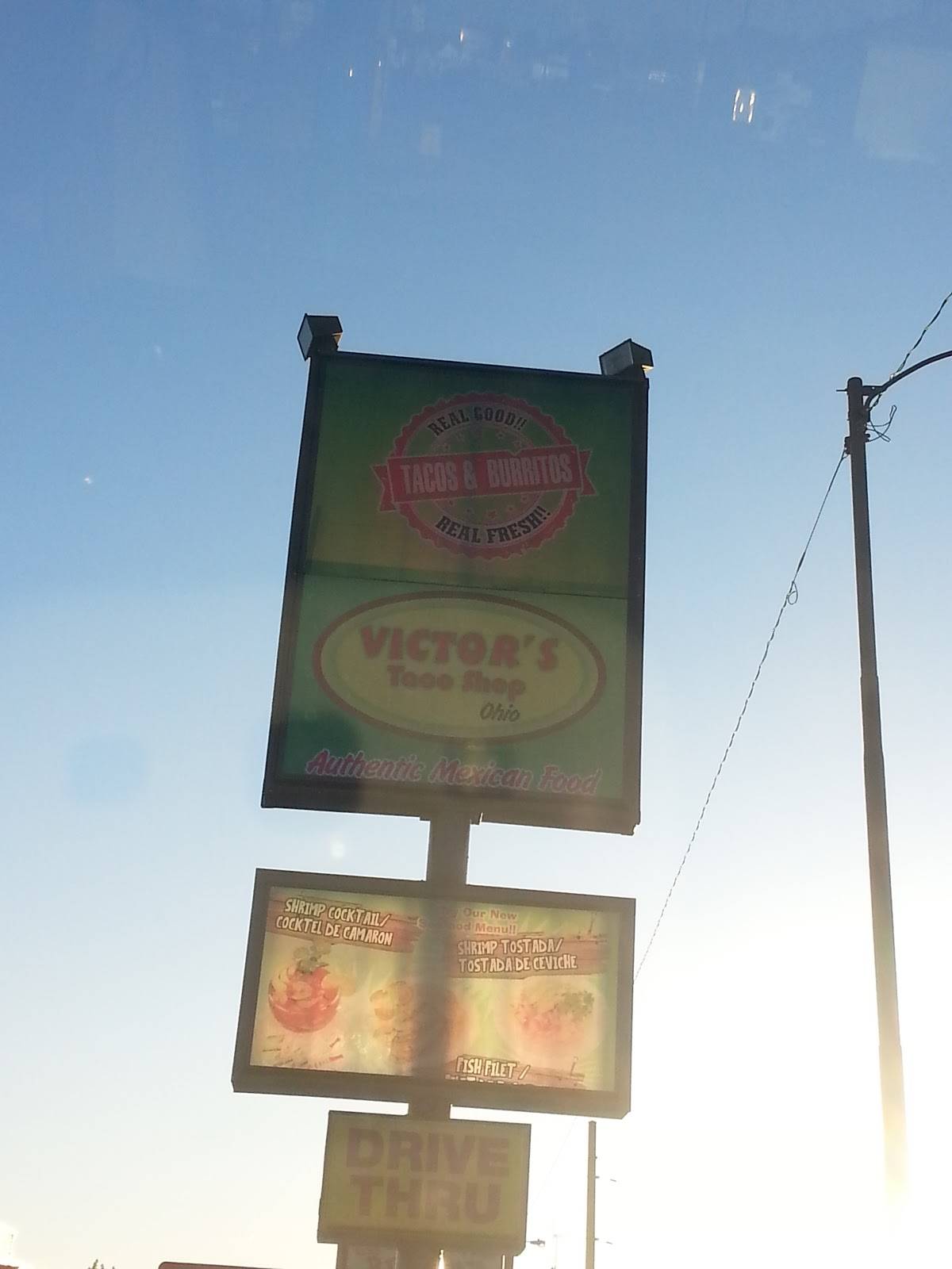 Menu at Victor's Taco Shop restaurant, Springfield, E Main St