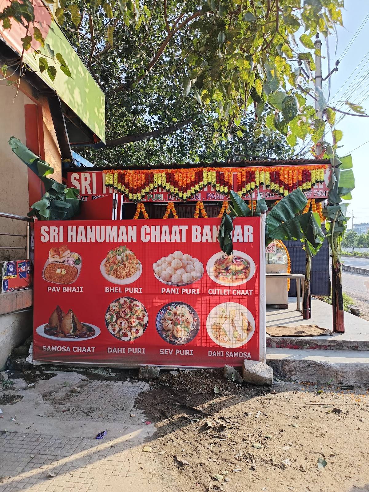 Menu at Sri Hanuman Chat Bhandar, Hyderabad
