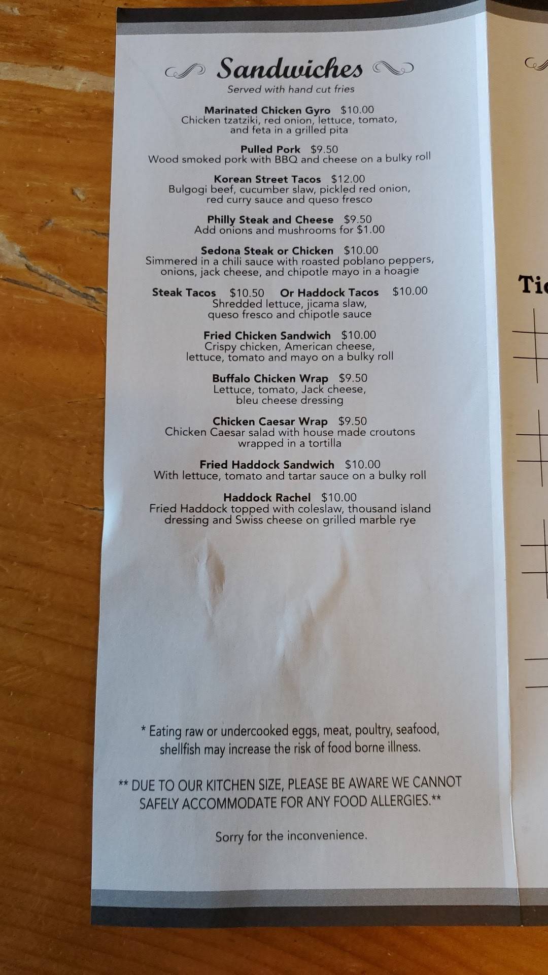 Menu at Stark House Tavern pizzeria, Weare