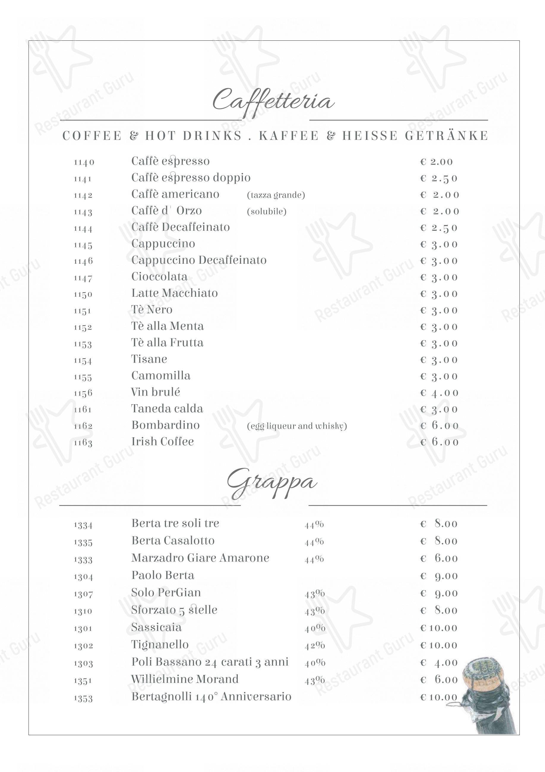 Menu da Ristorante Il Cenacolo, Livigno