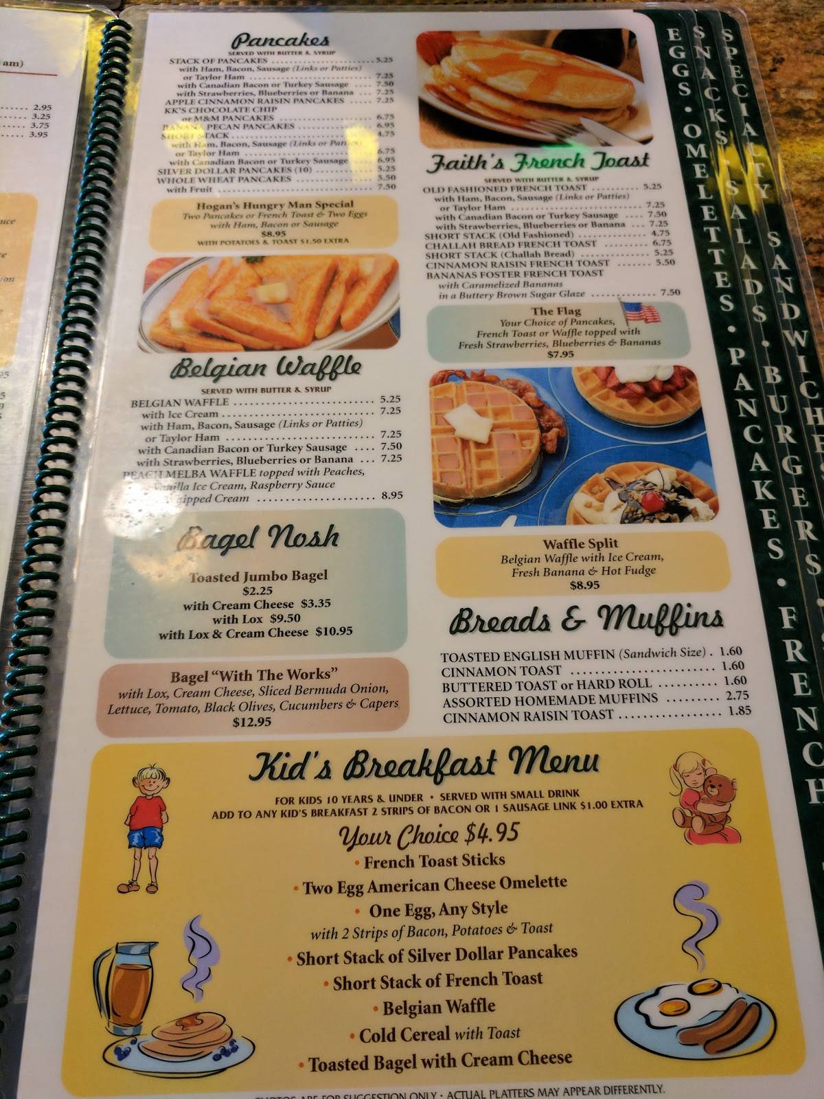 Menu at Stony Point Family Diner restaurant, Stony Point