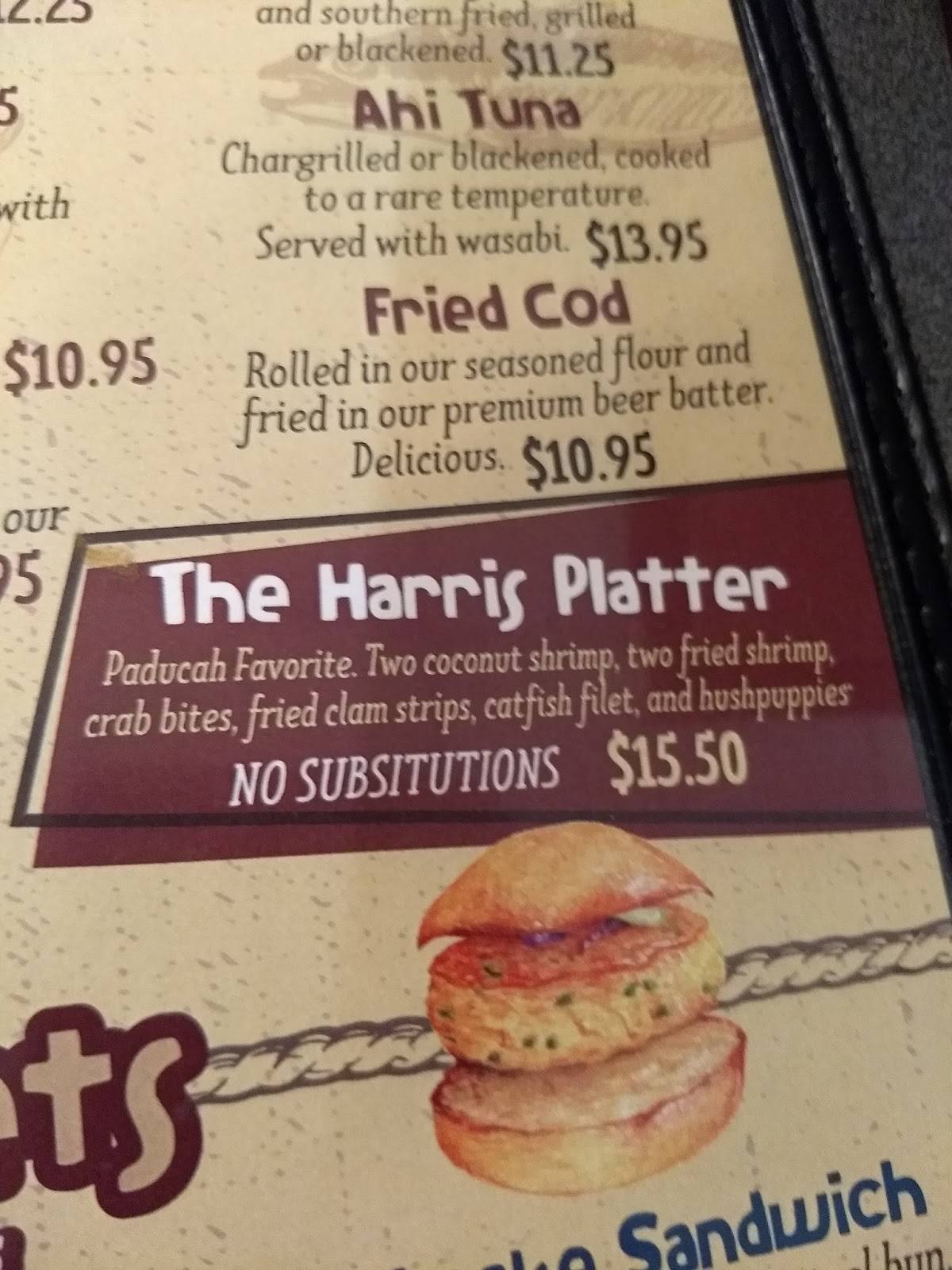 Menu at Strickland's Seafood Restaurant, Paducah