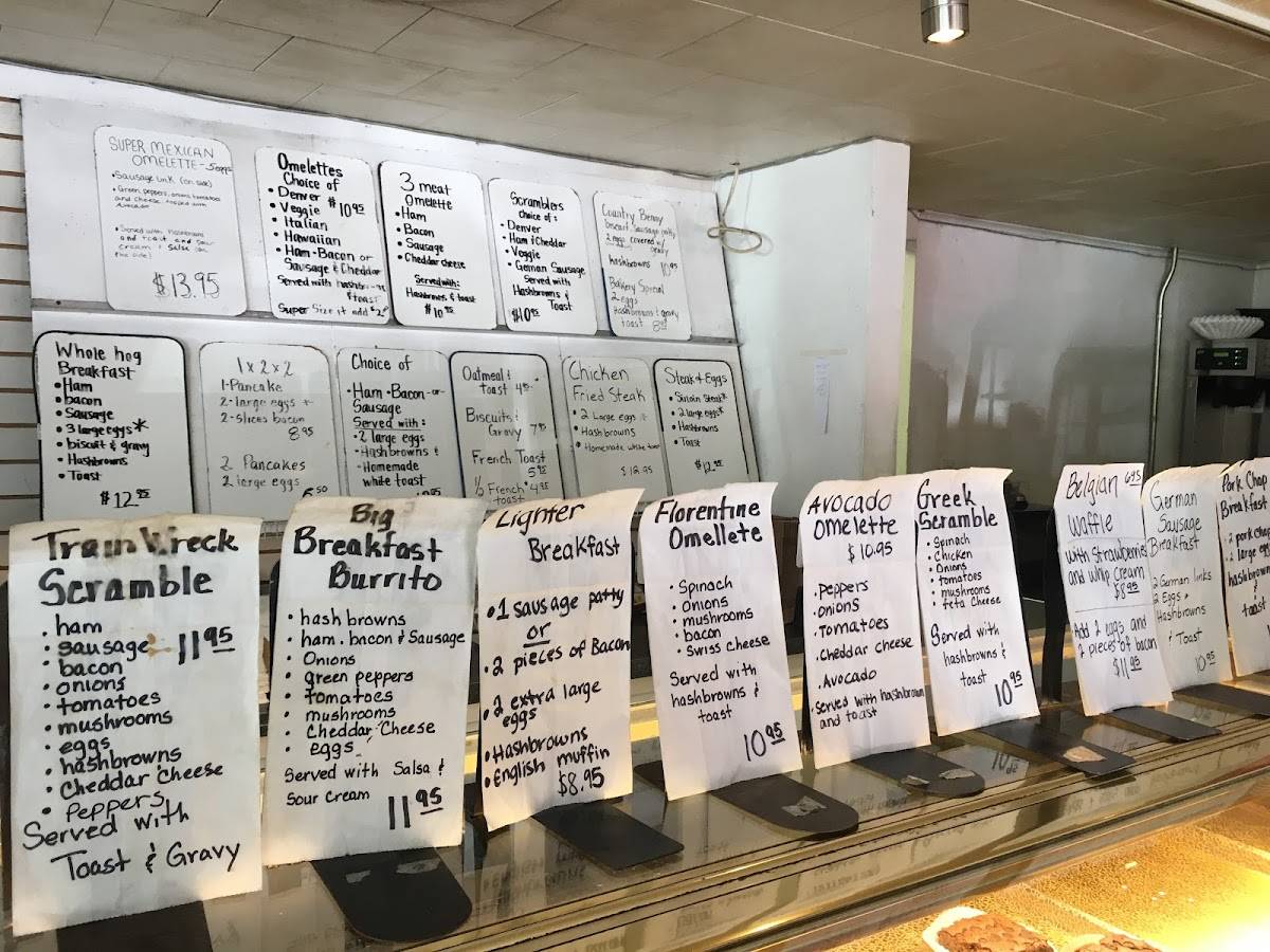 Menu at Sultan Bakery, Sultan, US-2