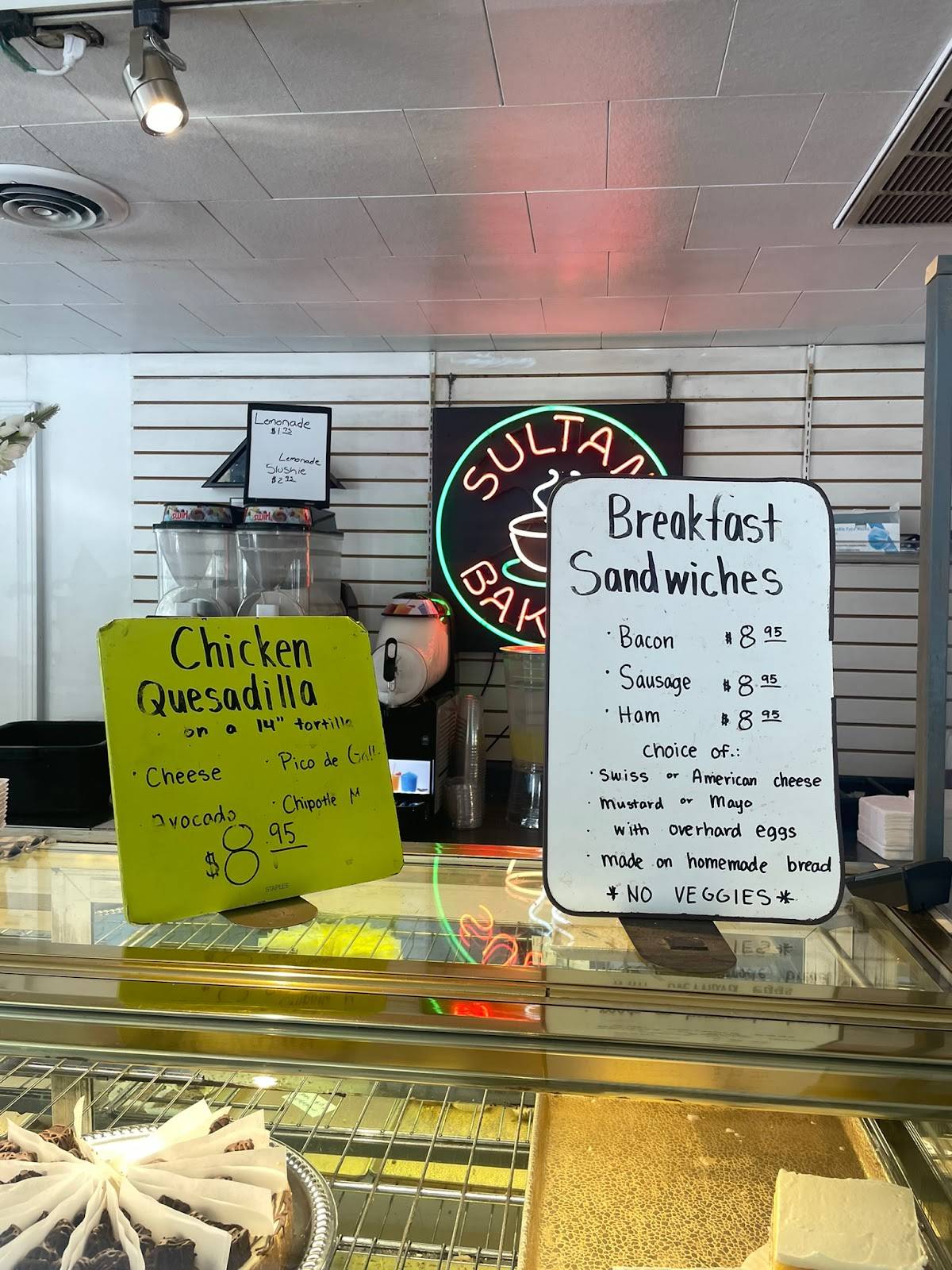 Menu at Sultan Bakery, Sultan, US-2