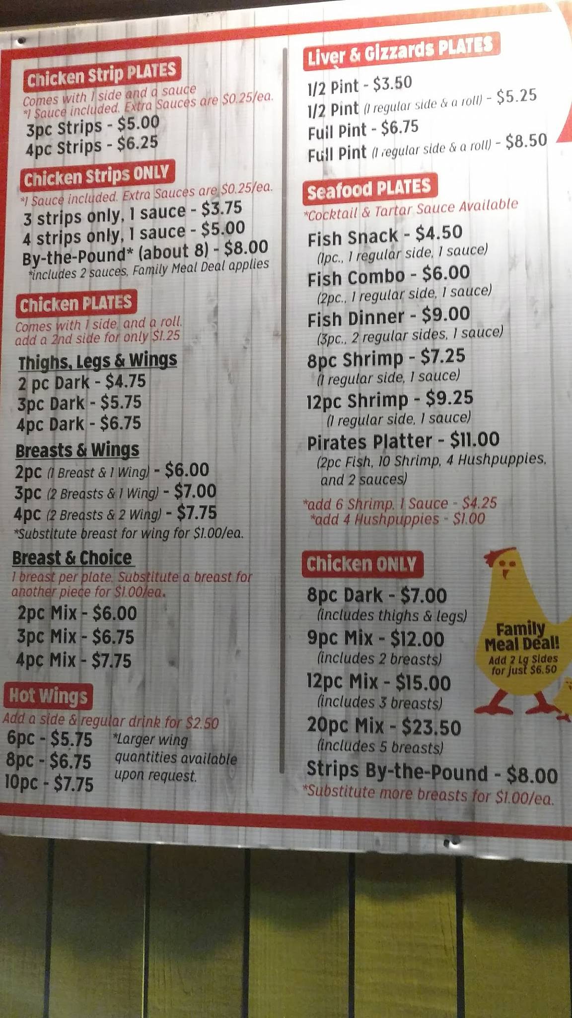 Menu at Maryland Fried Chicken fast food, Summerville