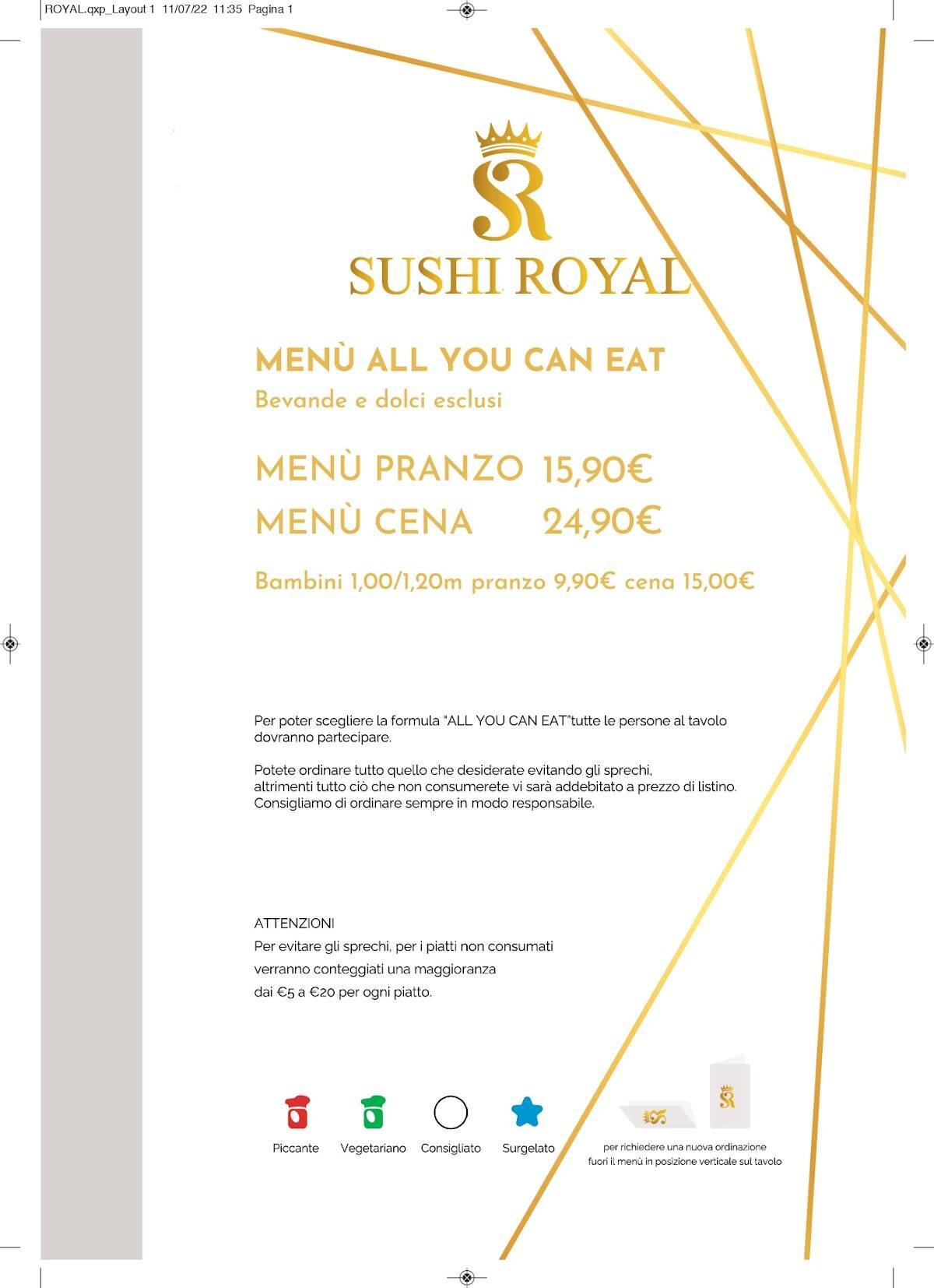 Carta del restaurante Sushi Royal, Chiavari