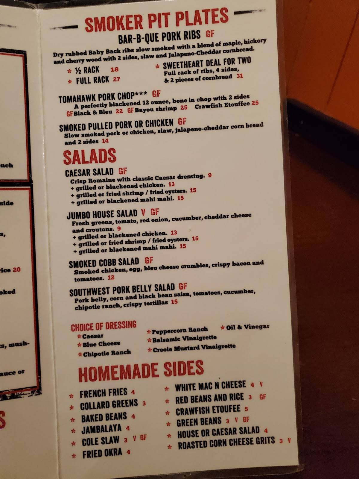 Menu at Swampwater Grill BBQ, Cincinnati