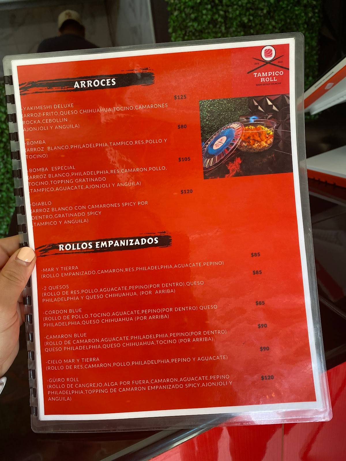 Carta del restaurante Tampico roll sushi estilo Culiacán, Ciudad Juarez