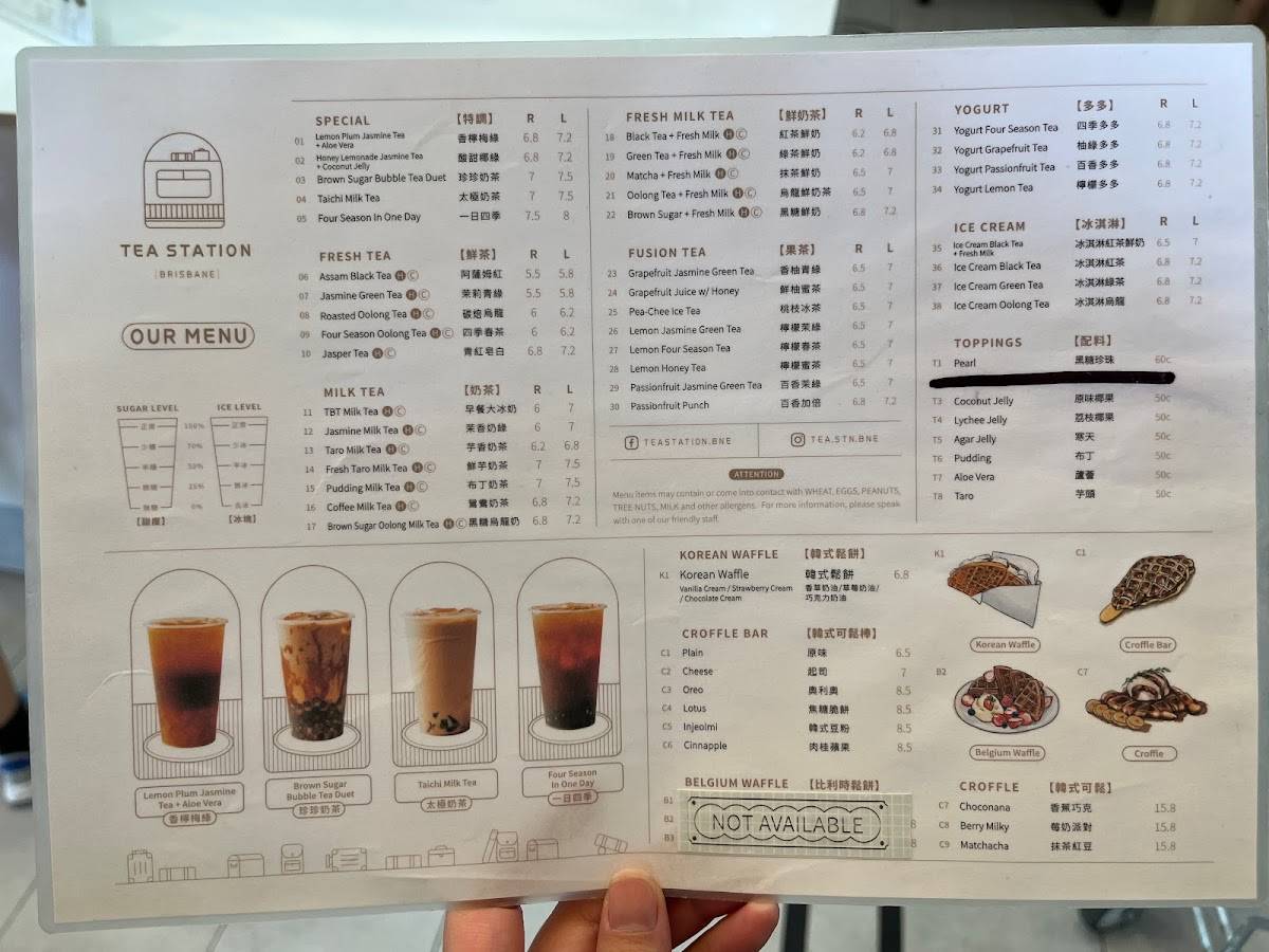 Carta de Tea Station, Eight Mile Plains